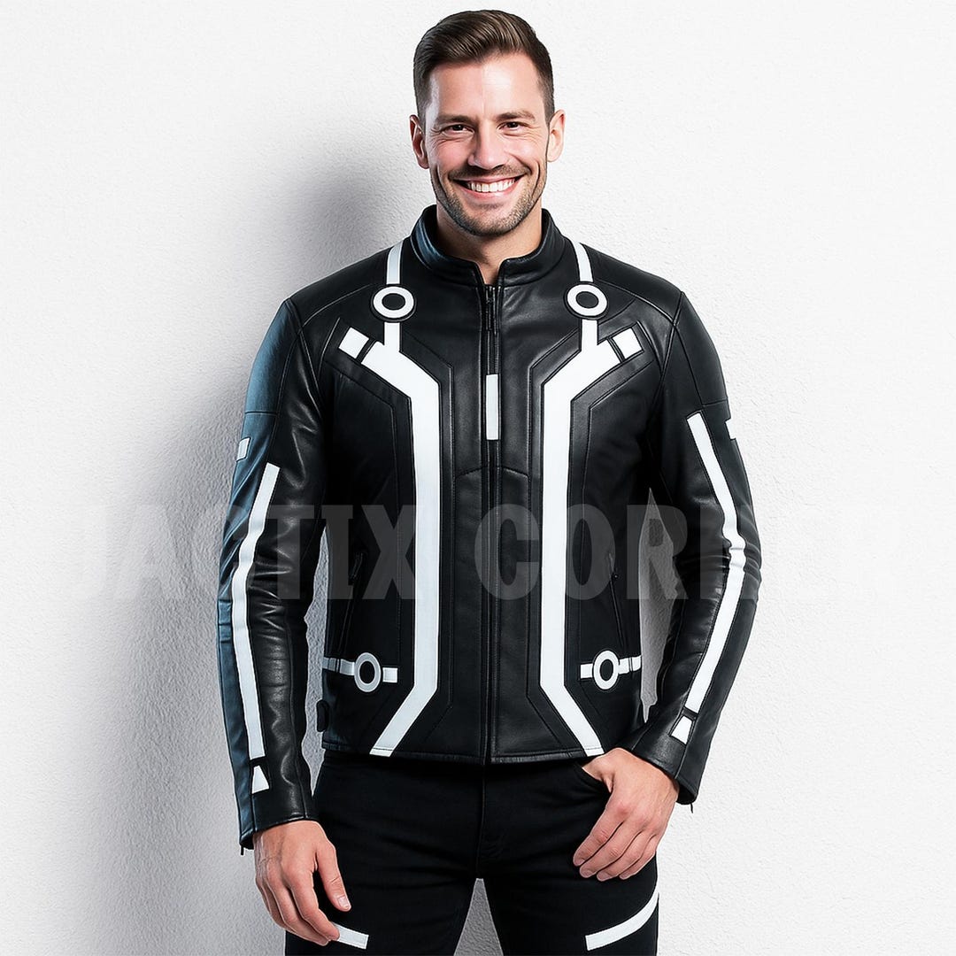 Handmade Tron Ares Inspired Black Leather Jacket for Men | Cosplay ...