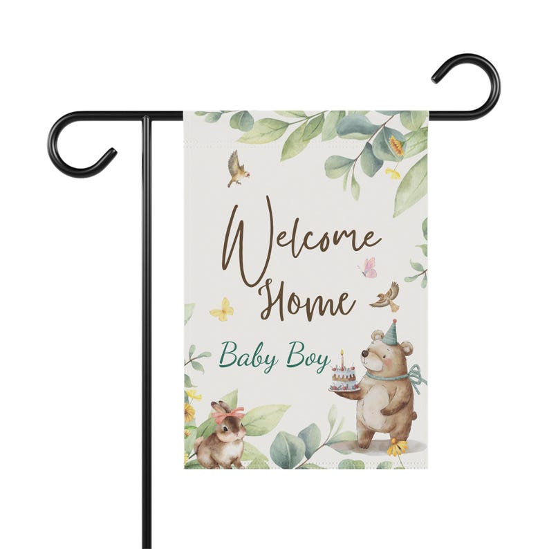 Whimsical Garden Banner, Welcome Home Baby Boy, Nursery Décor, Baby ...