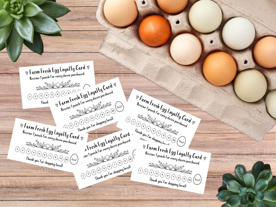 Farm Fresh Egg Loyalty Punch Cards - Etsy