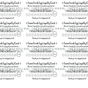 Farm Fresh Egg Loyalty Punch Cards - Etsy