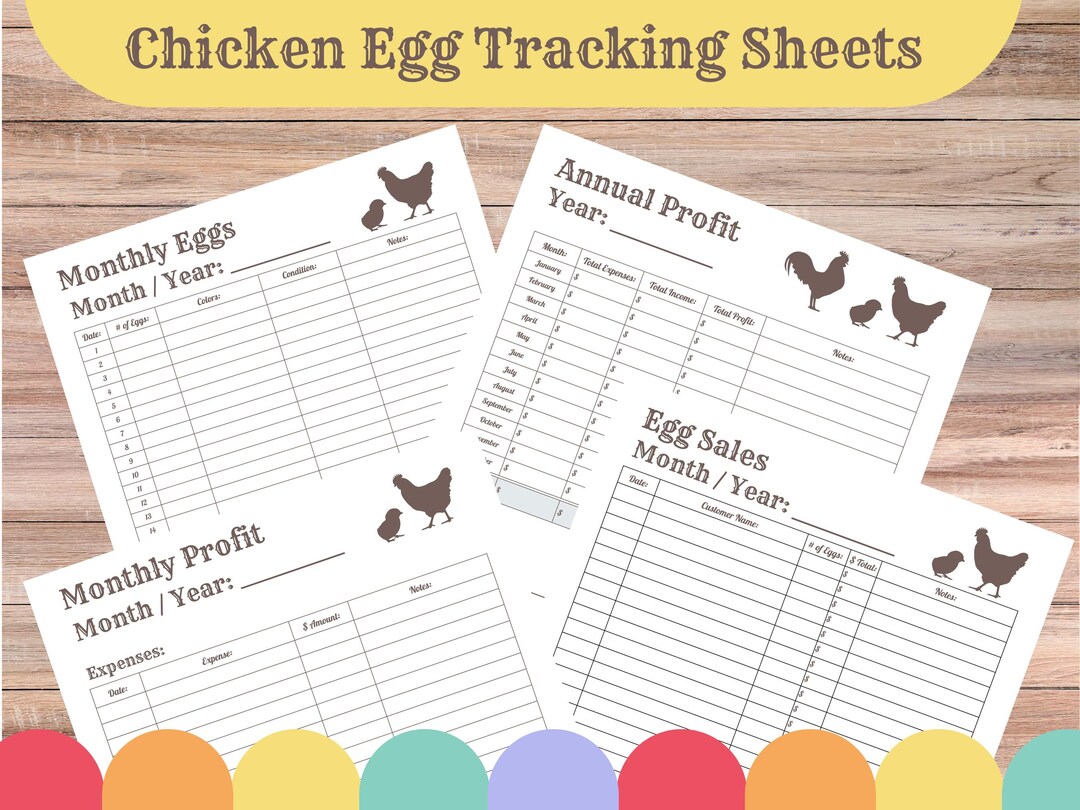 Chicken Egg - Tracking Record Log Sheets - Etsy