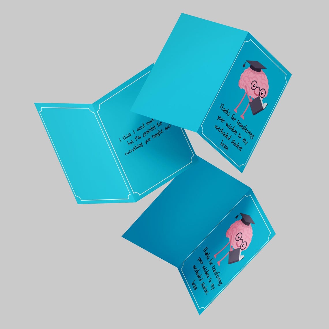 Funny Brain Thank You Card Printable - Mentor Teacher Professor ...