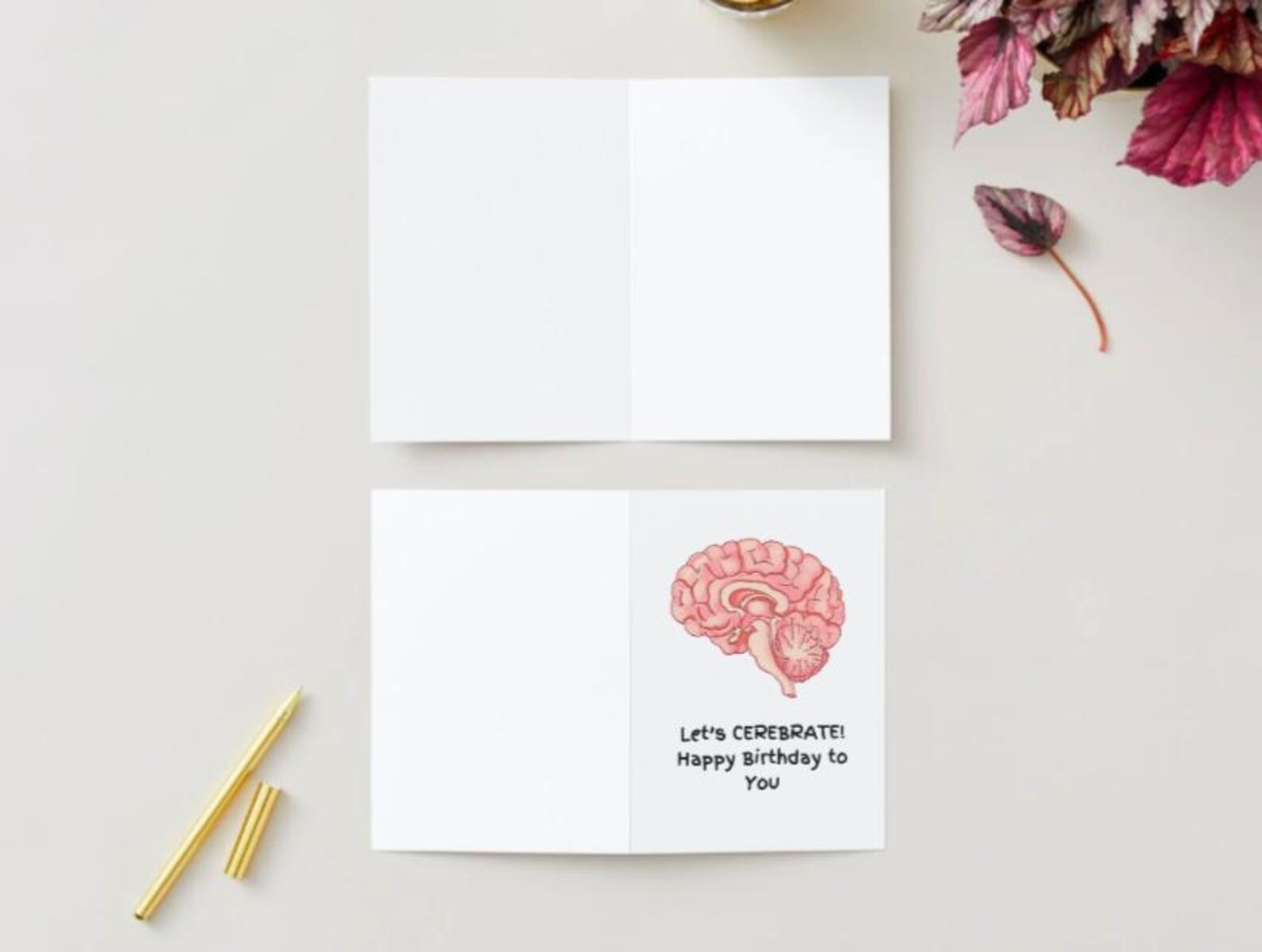 Let’s CEREBRATE! Funny Brain Pun Birthday Card | Digital Printable ...
