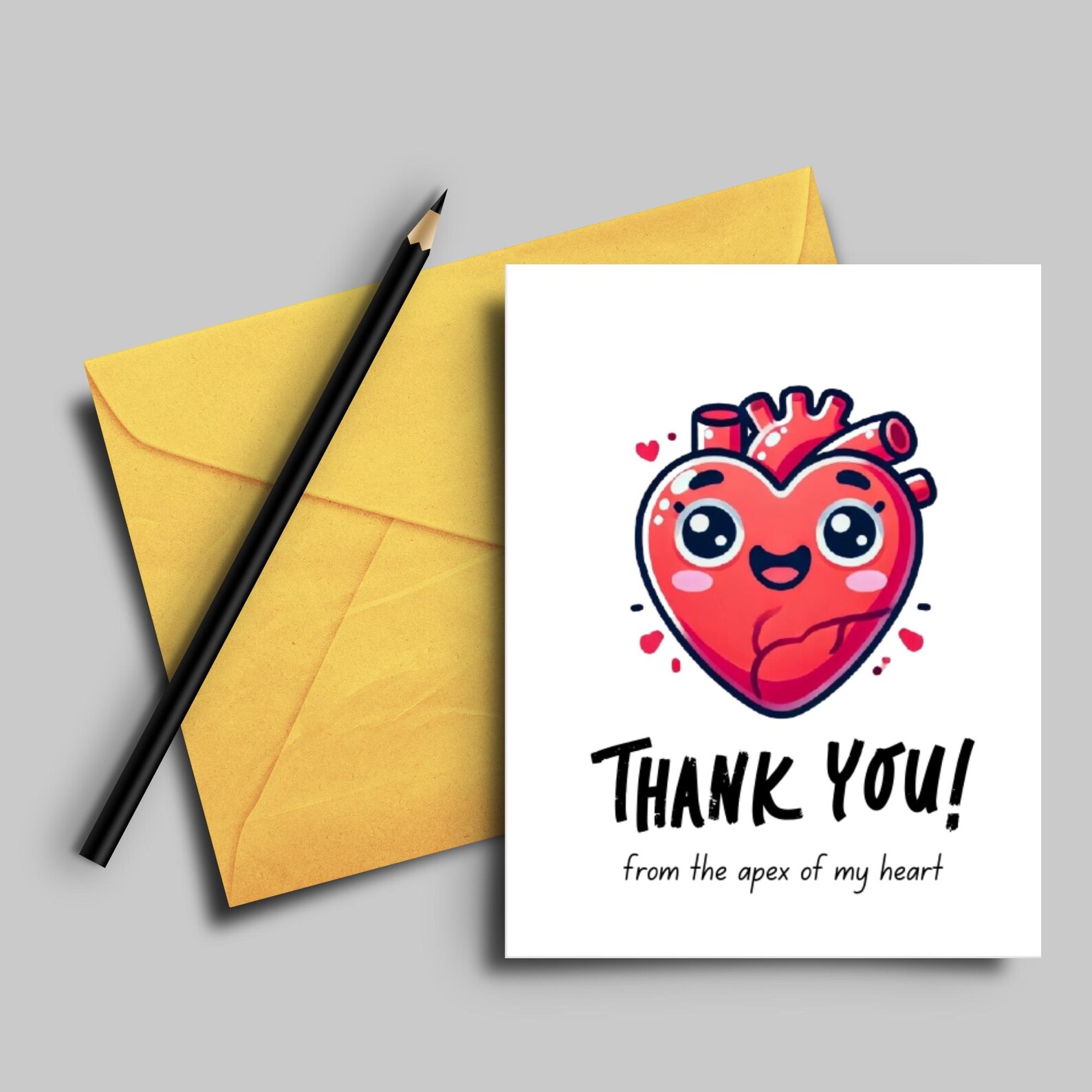 Anatomical Heart Thank You Card Printable - Nurse Doctor Mentor ...