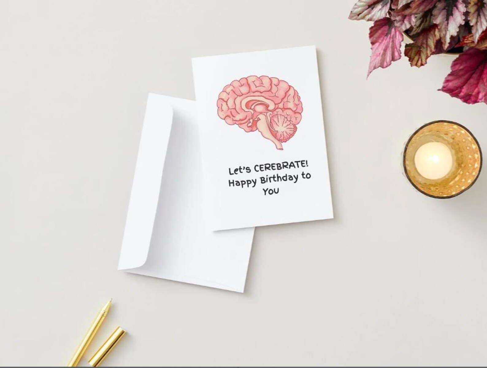 Let’s CEREBRATE! Funny Brain Pun Birthday Card | Digital Printable ...