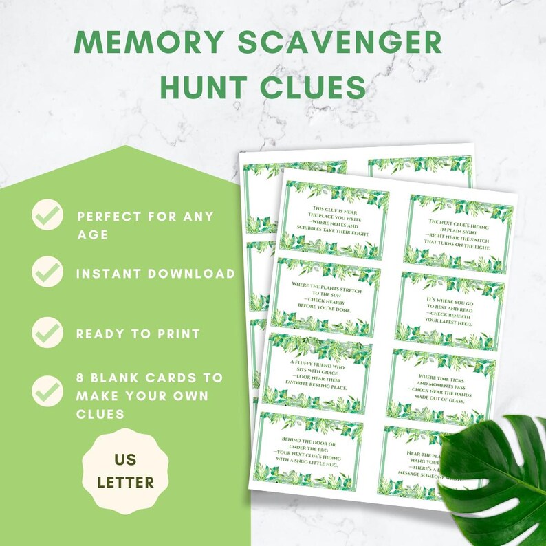 Printable Memory Scavenger Hunt | DIY Surprise Game | DIY Family ...