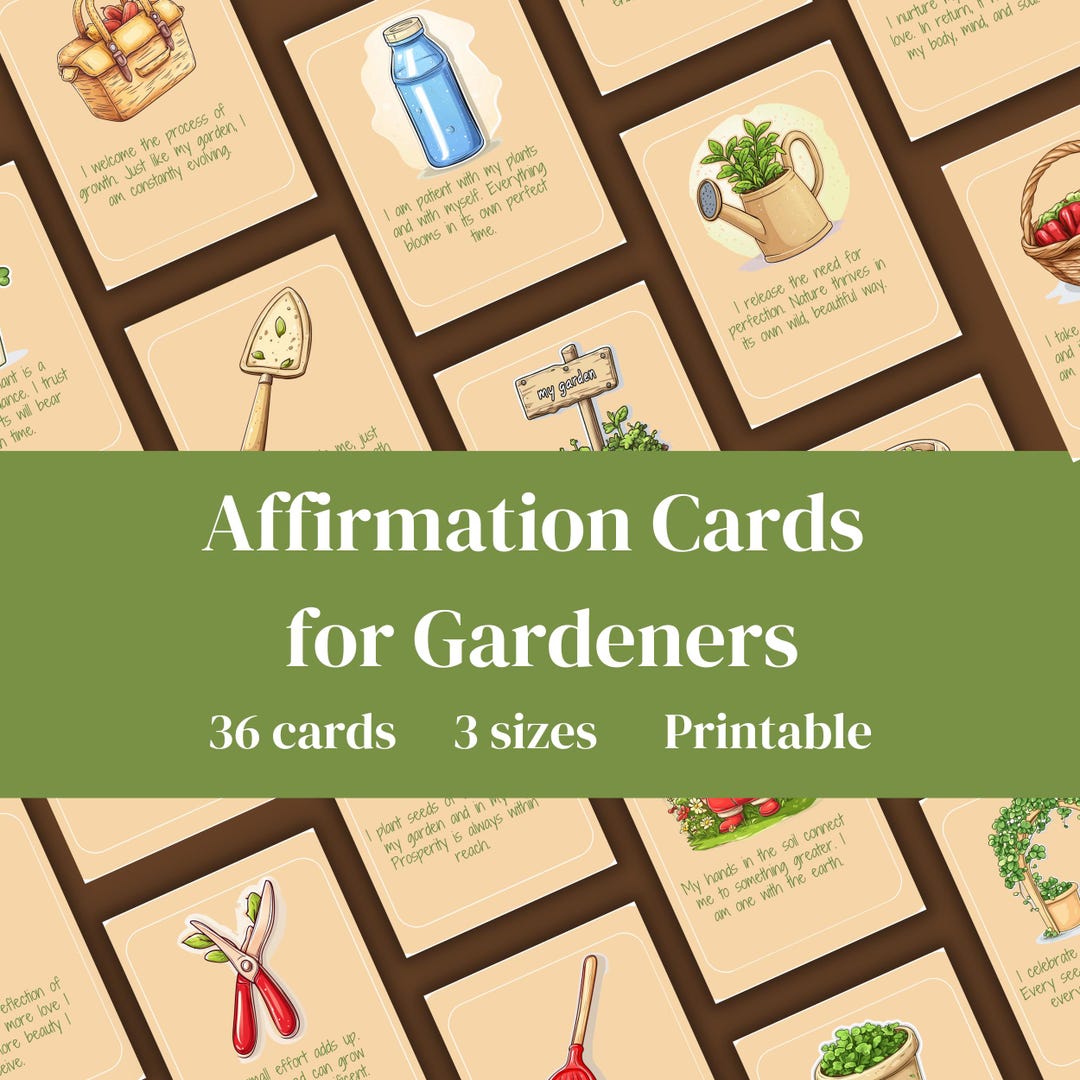 Affirmation Cards for Gardeners Nature-inspired, Mindfulness Self-care ...