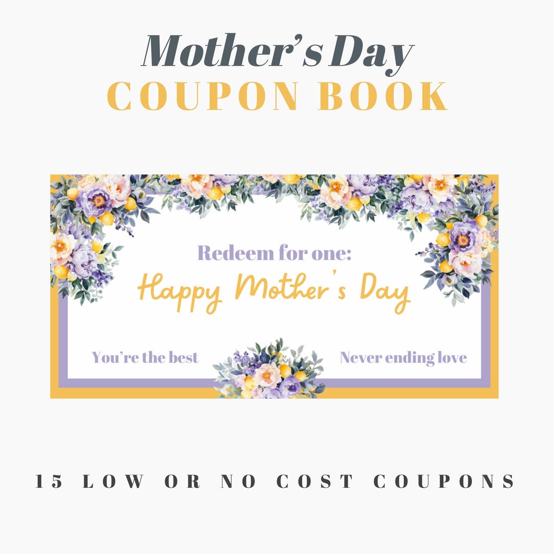 Printable Mother’s Day Coupon Book | DIY Gift From Kids | Fun ...