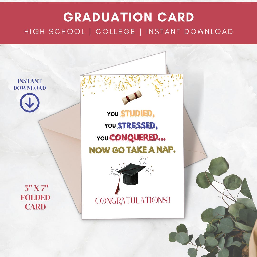 Funny Graduation Card for High School or College Grad Perfect Gift for ...