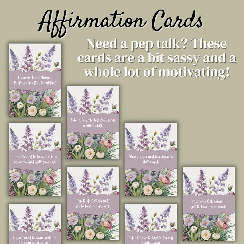 Morning Affirmation Cards | Printable Mindset Cards for Women | Instant ...