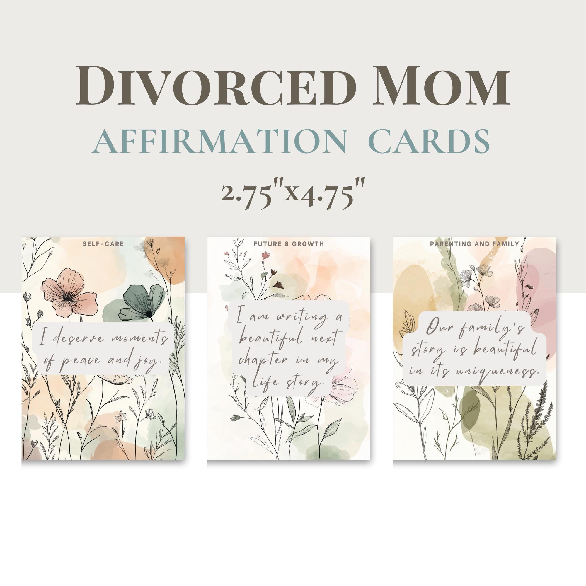 Divorced Mom Affirmation Printable, Uplifting Quotes for Self-love ...