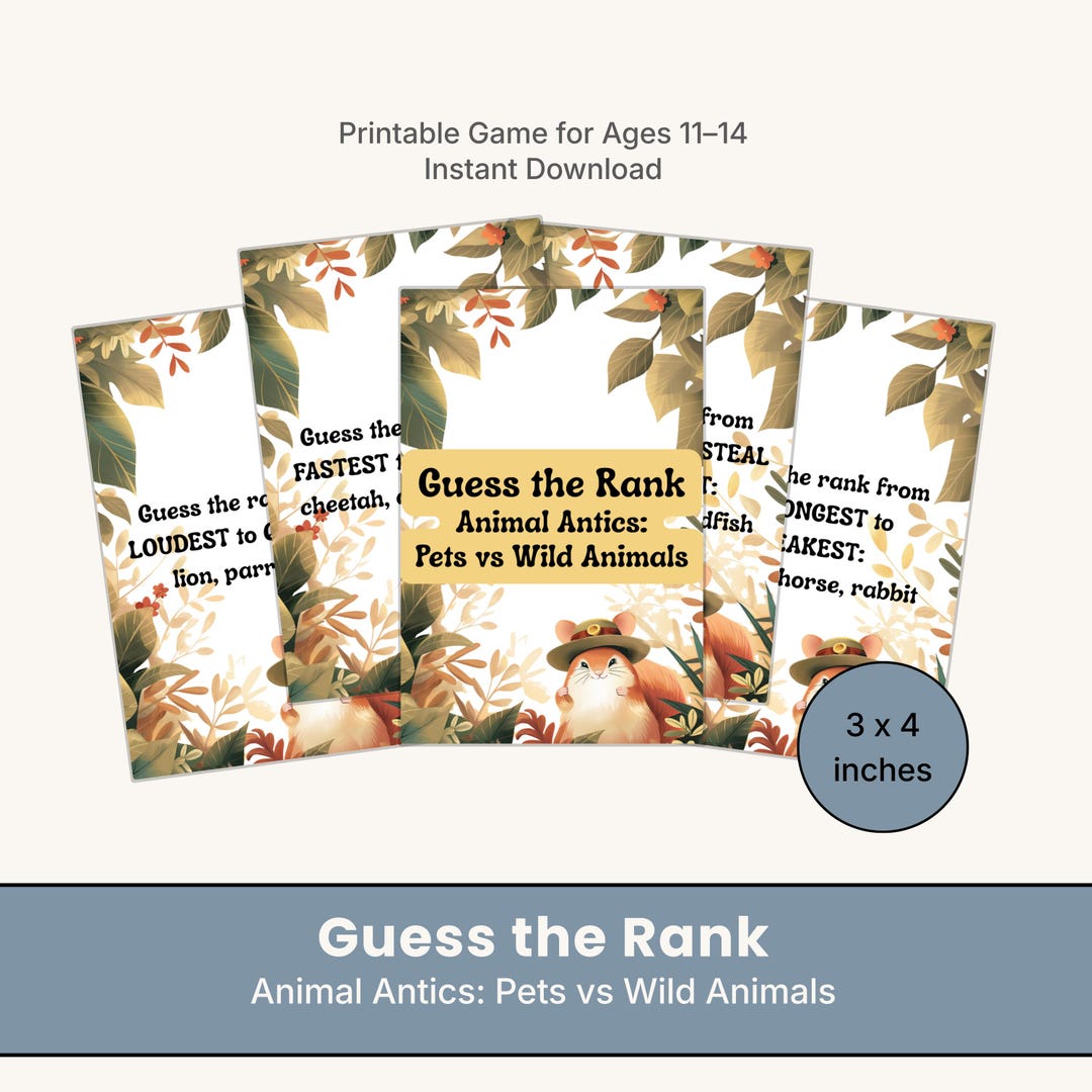 Kids Ages 11–14 Guess the Rank Game | Fun Animal Comparison Challenge ...