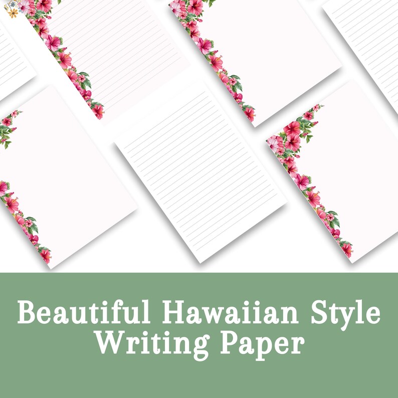 Printable Floral Stationery Set – Tropical Hibiscus Letter Writing ...