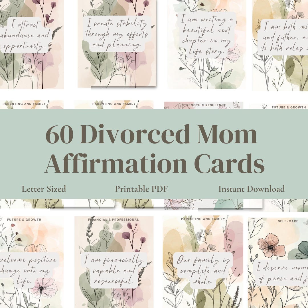 Divorced Mom Affirmation Printable, Uplifting Quotes for Self-love ...