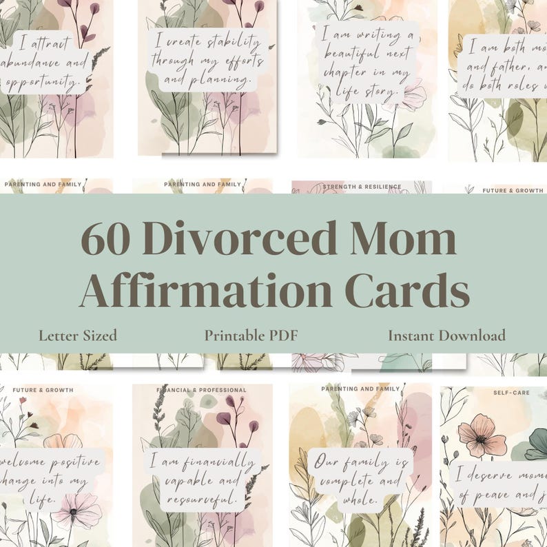 Divorced Mom Affirmation Printable, Uplifting Quotes for Self-love ...