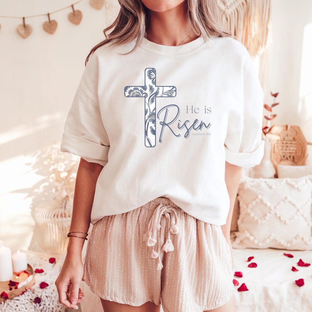 He is Risen Shirt, Jesus Easter Shirt, Easter T Shirt for Women, Cute ...