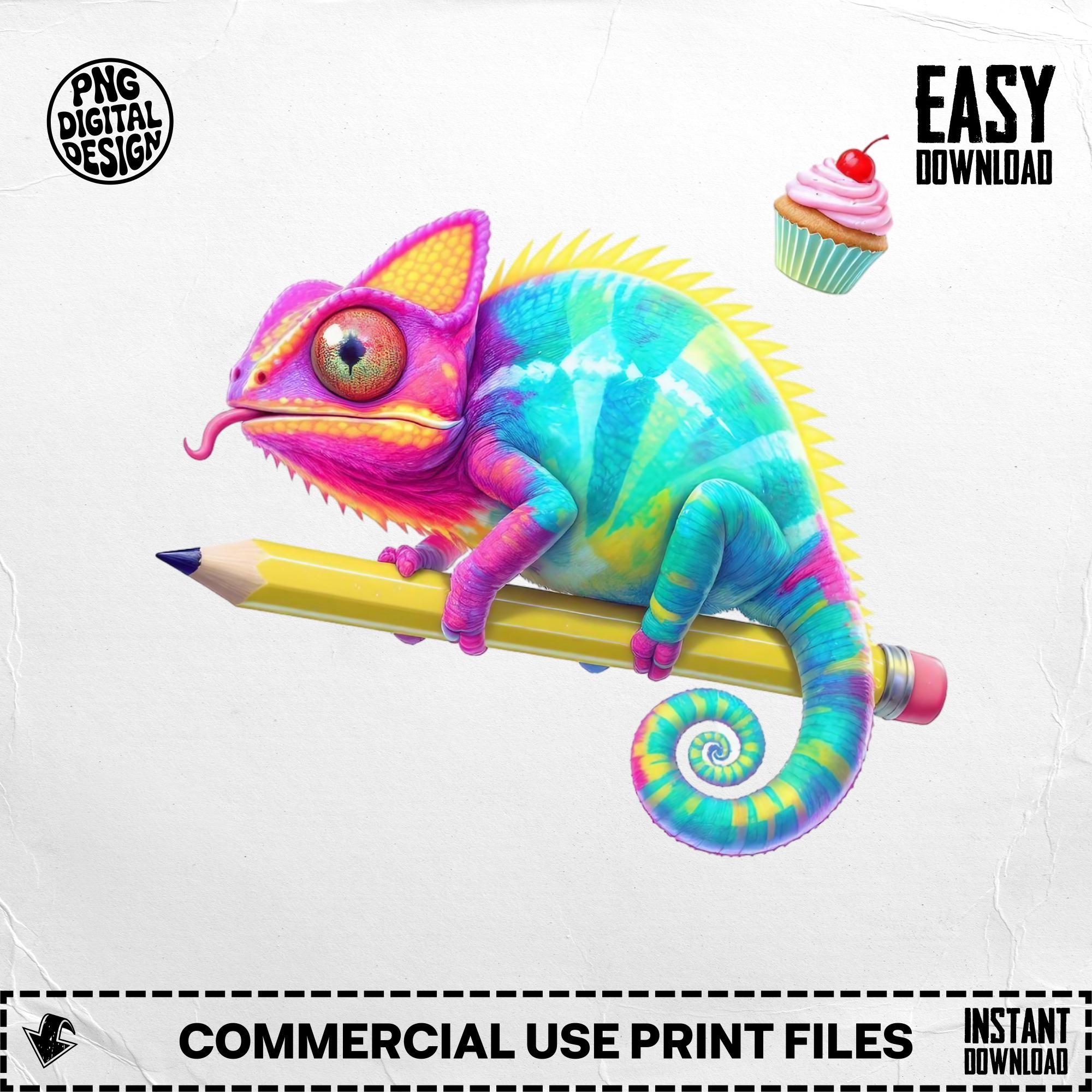 Colorful Chameleon PNG, Cupcake PNG, Pencil Png, Rainbow Lizard Clipart ...