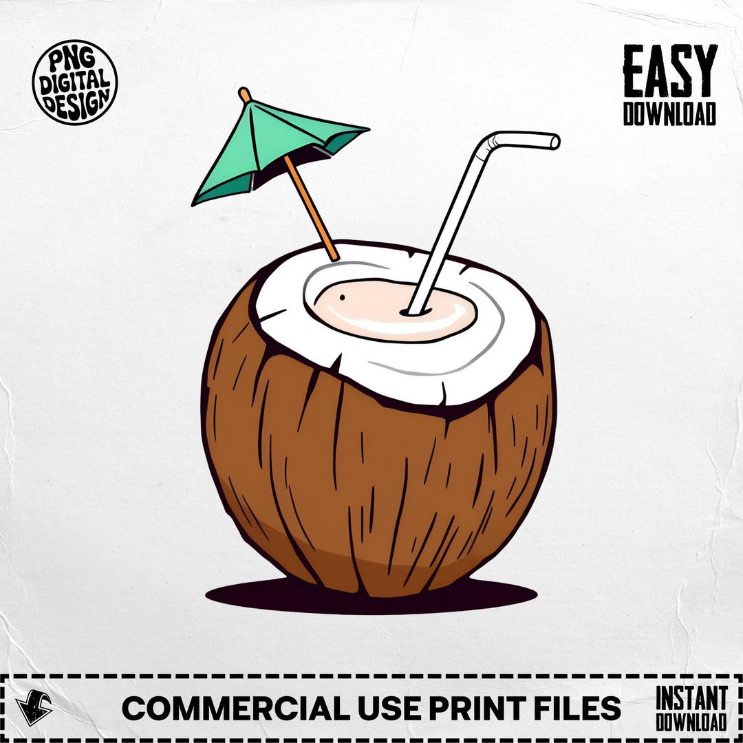 Coconut Drink Png, Summer Vibes Png, Tropical Clipart, Vacation Png ...