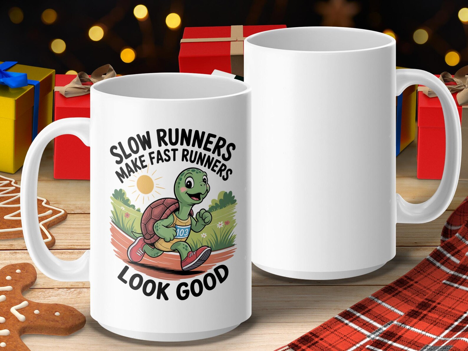 Cute Turtle Running Mug, Slow Runners Make Fast Runners Look Good ...