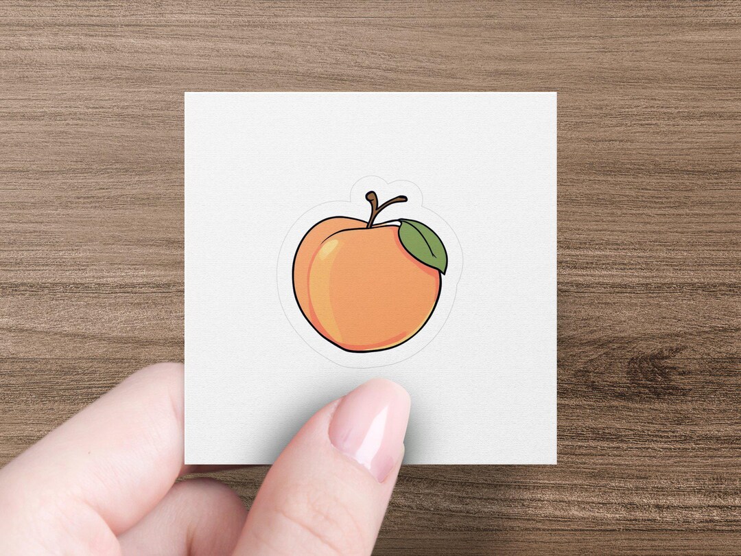 Cute Peach Fruit Sticker, Kawaii Peach Illustration, Vinyl Peach ...