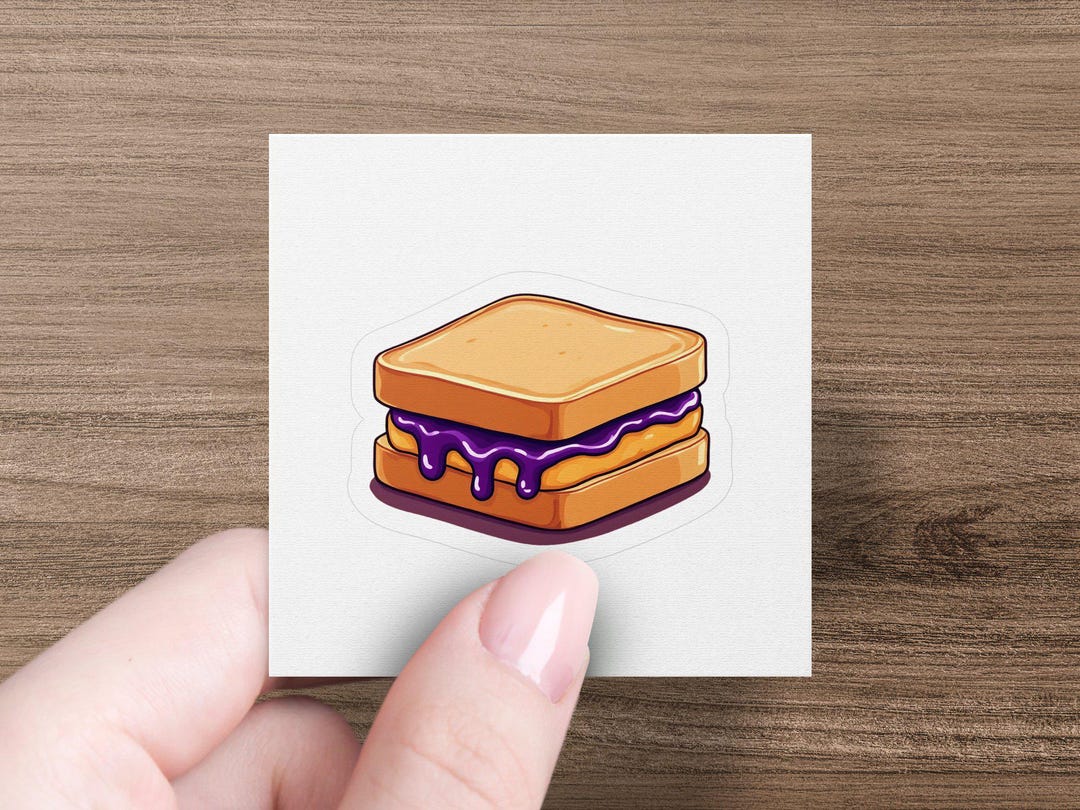 Cute Sandwich Sticker, Foodie Art Decal, Lunchbox Decoration, Fun ...