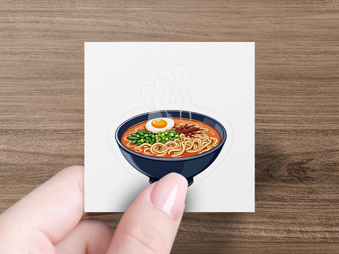 Ramen Sticker, Cute Food Sticker, Japanese Noodle Art, Kawaii Ramen ...