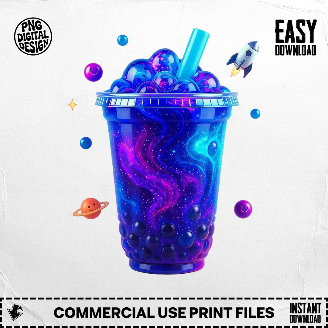 Galaxy Boba Png, Space Drink Png, Rocket Png, Planets Png, Cute Png ...