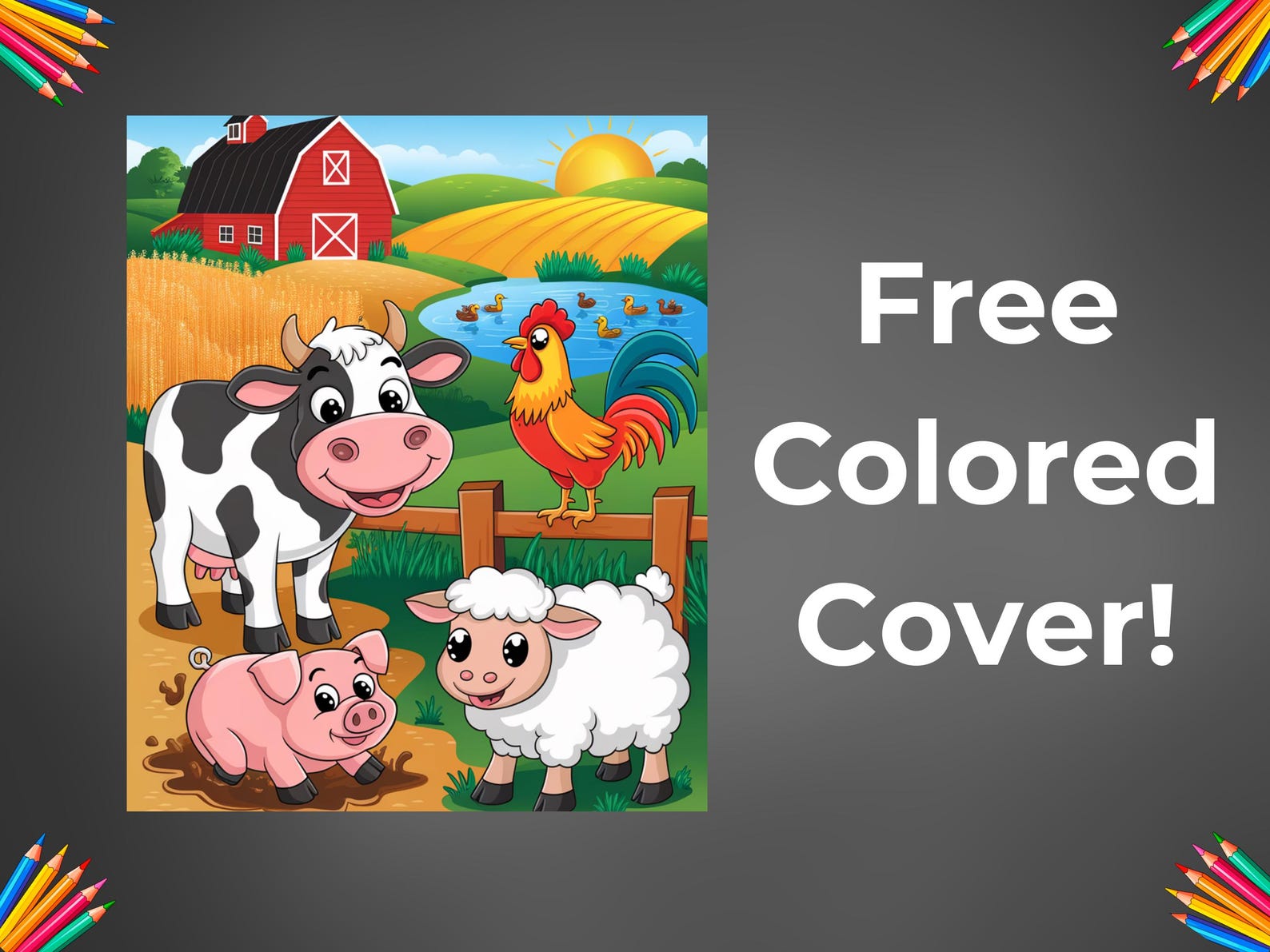 Farm Animals Coloring Pages for Kids | Printable Farm Animal Activity ...