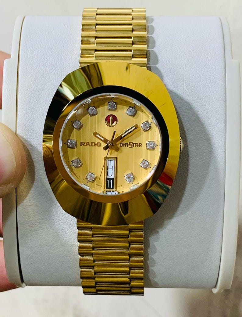 Vintage Style Rado Diastar Automatic Watch: 11-stone Sapphire Crystal ...