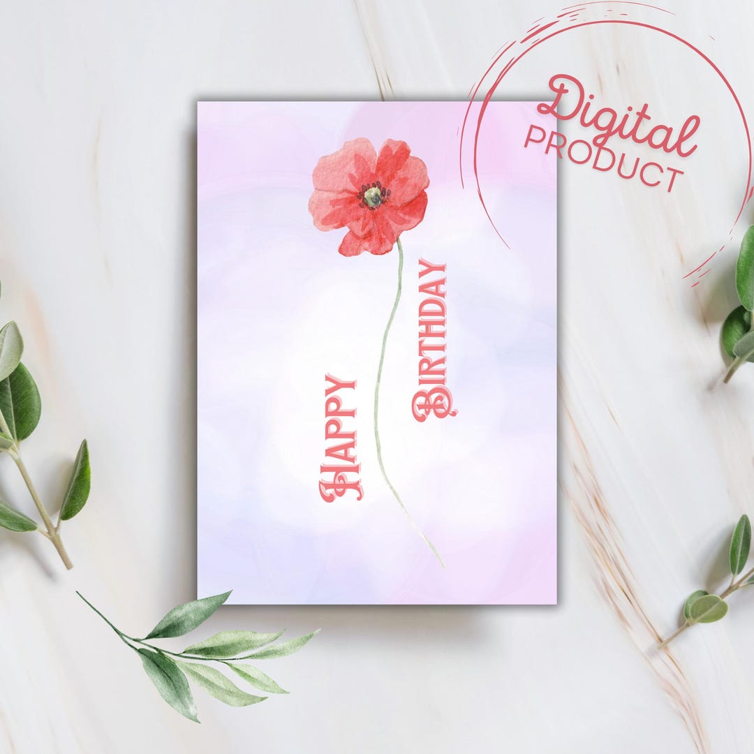 Birthday Foldable Printable Digital Card Best Wishes - Etsy