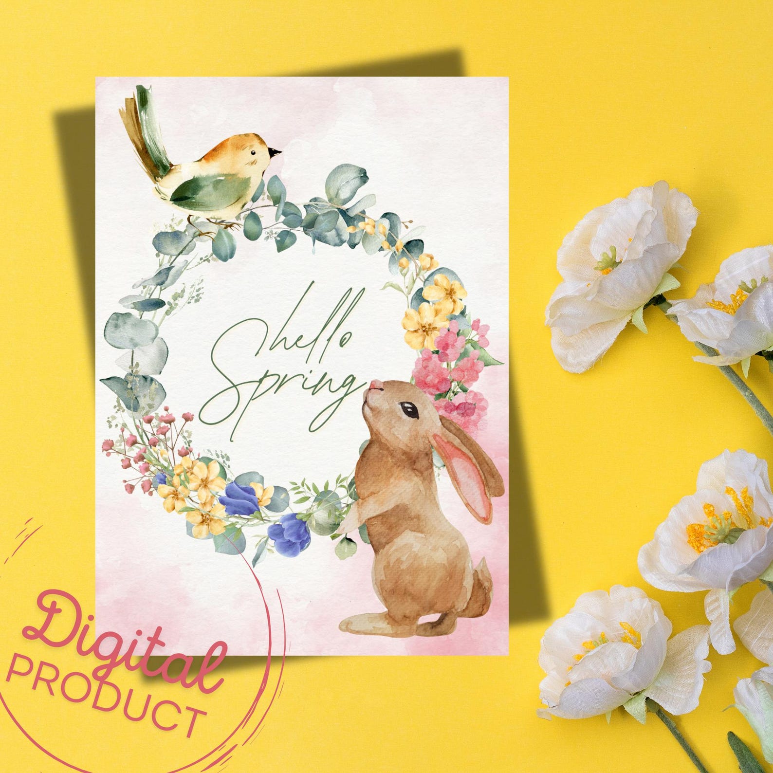 Hello Spring - Digital Greeting Card - Etsy