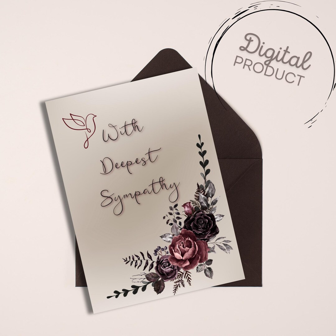 Digital Condolence Card | Sympathy Card | Printable Bereavement Card - Etsy