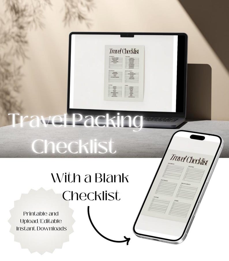 Packing Checklist Editable & Printable - Etsy