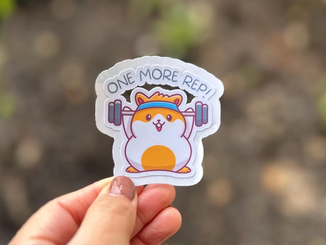 One More Rep Hamster Gym Sticker - Fitness Motivation - Etsy