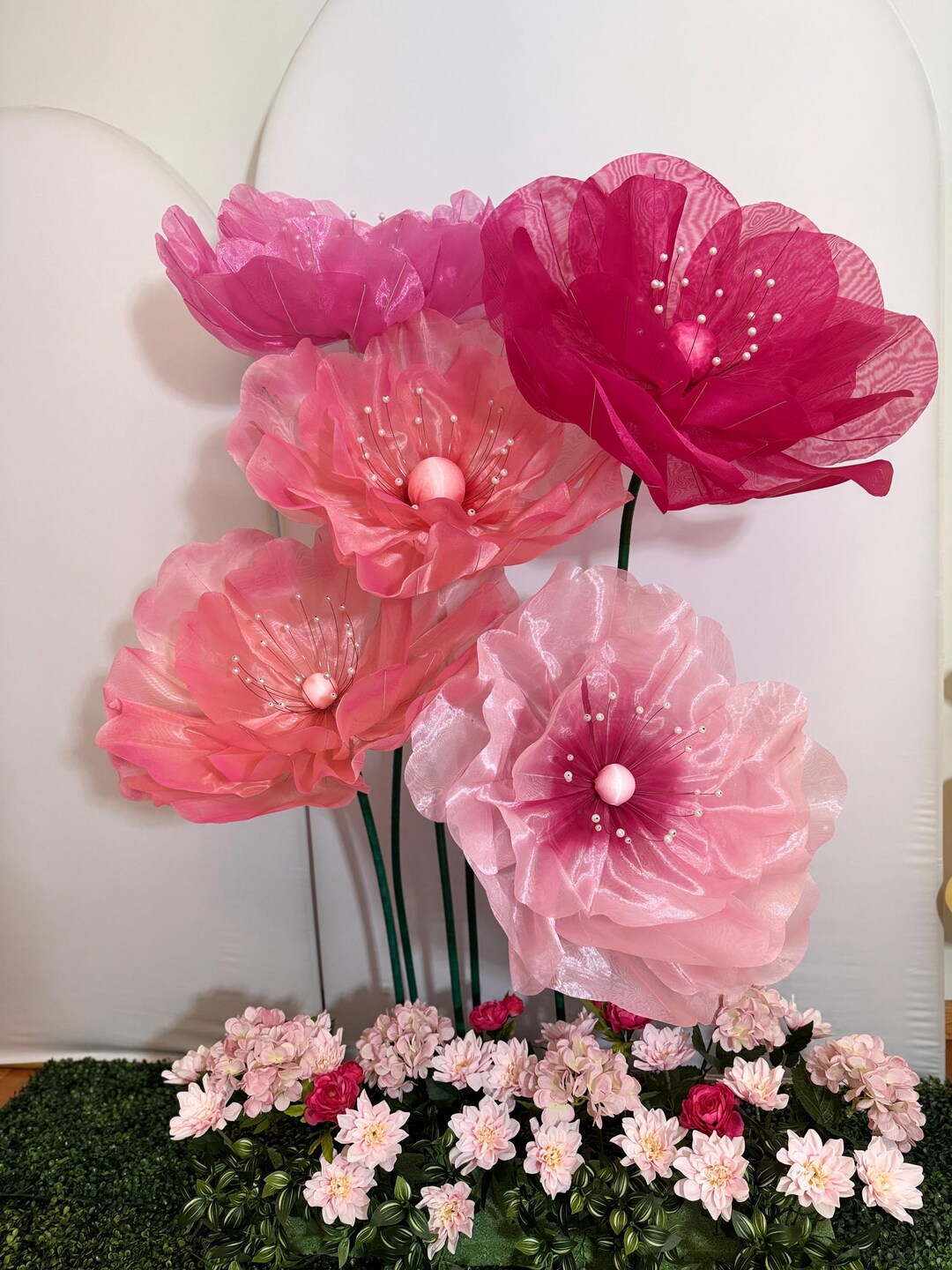 Vibrant Pink Flowers - Set of 5 Giant Flowers - Etsy