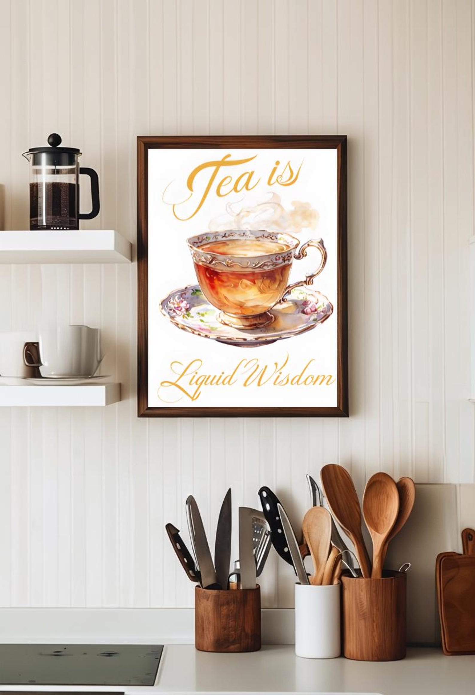 Retro Style Tea Cup Poster. Elegant Tea Cup Print. Digital Download ...
