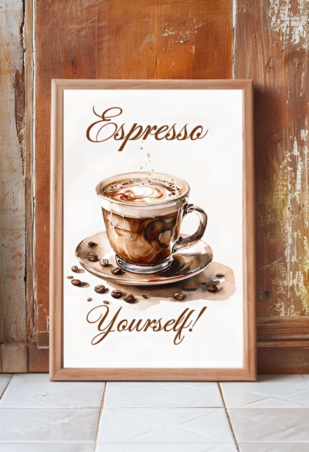 Elegant Water Colour Effect Coffee Cup. Digital Download. Ideal for ...
