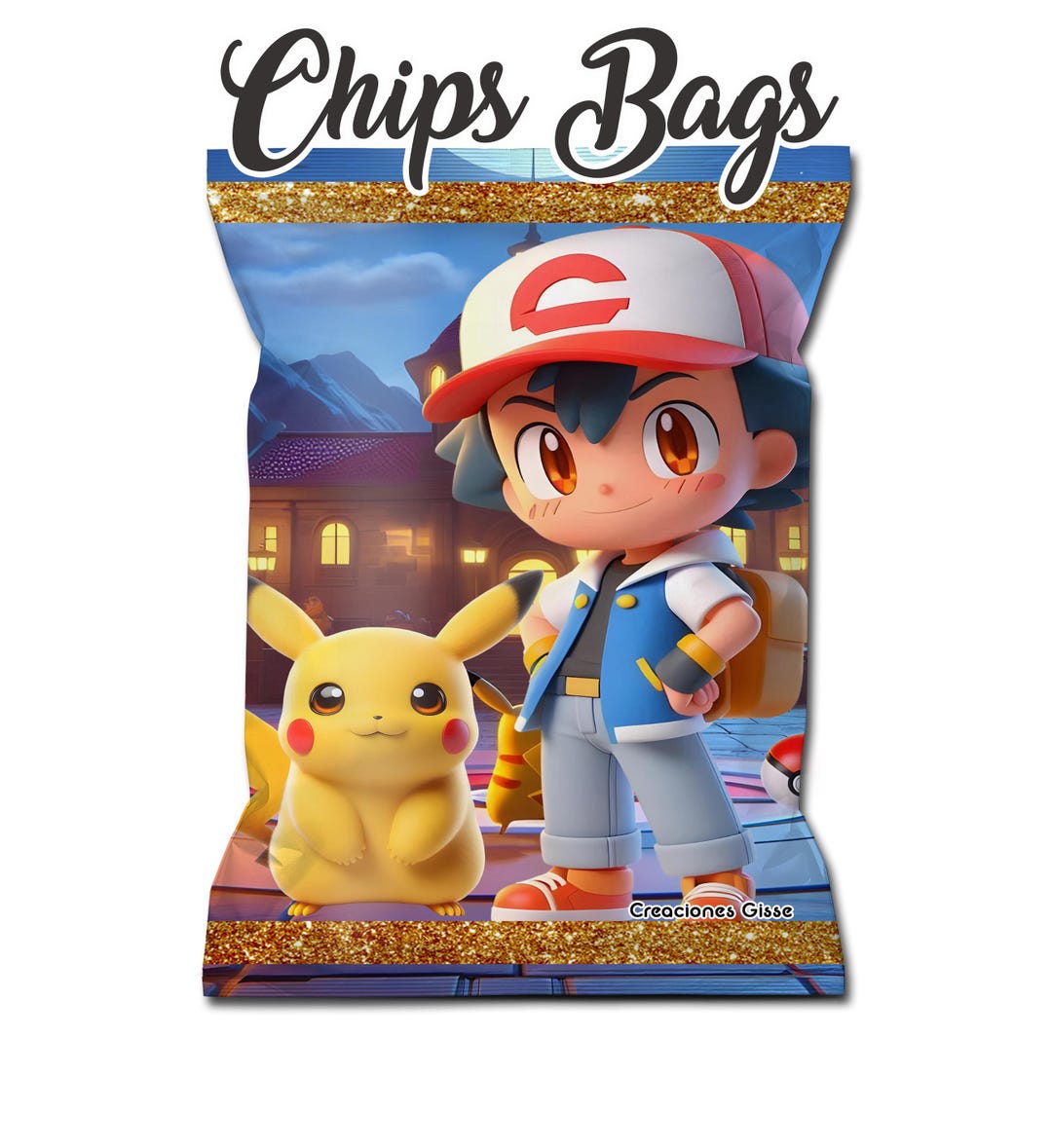 Pokemon Chips Bag, Pikachu, INSTANT DOWNLOAD - Etsy