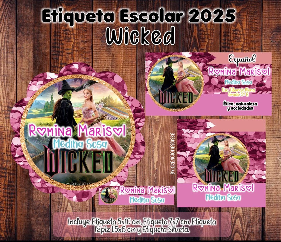 Wicked School Labels Editable in Powerpoint, IMMEDIATE DOWNLOAD, to ...