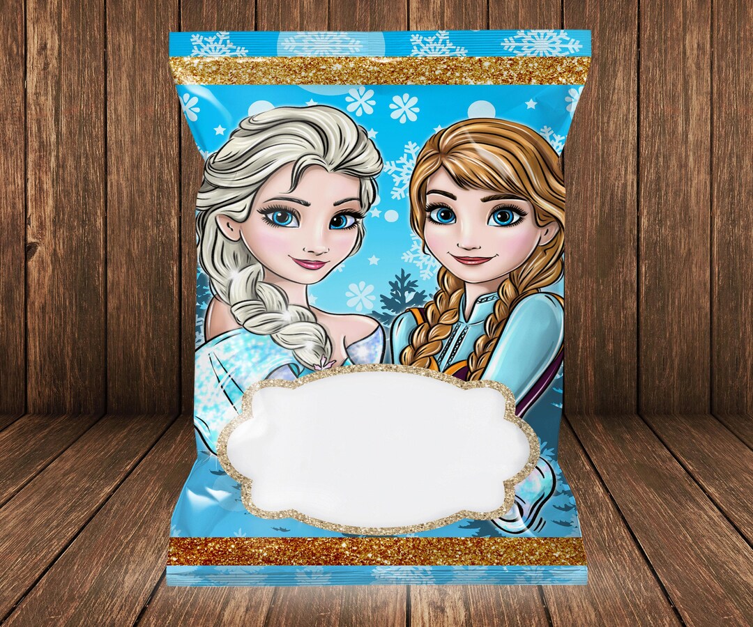 Frozen Anna and Elsa Potato Chips Bag INSTANT DOWNLOAD - Etsy