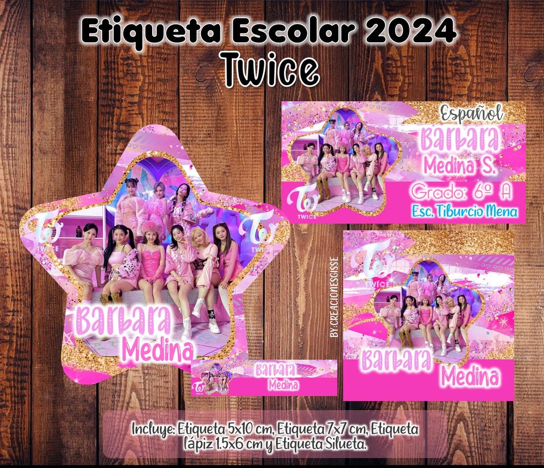 Twice School Label, KPOP, Editable in Powerpoint, Immediate Download ...