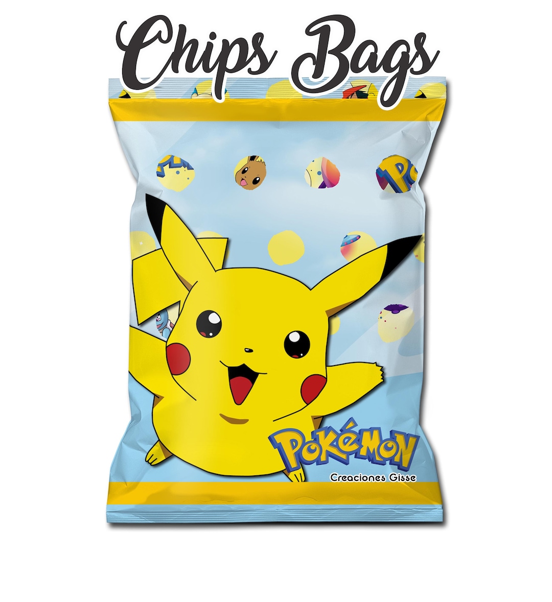 Pokemon Chips Bag, Pikachu, INSTANT DOWNLOAD - Etsy