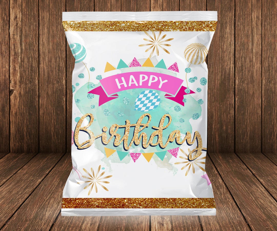 Happy Birthday Potato Chips Bag, INSTANT DOWNLOAD - Etsy