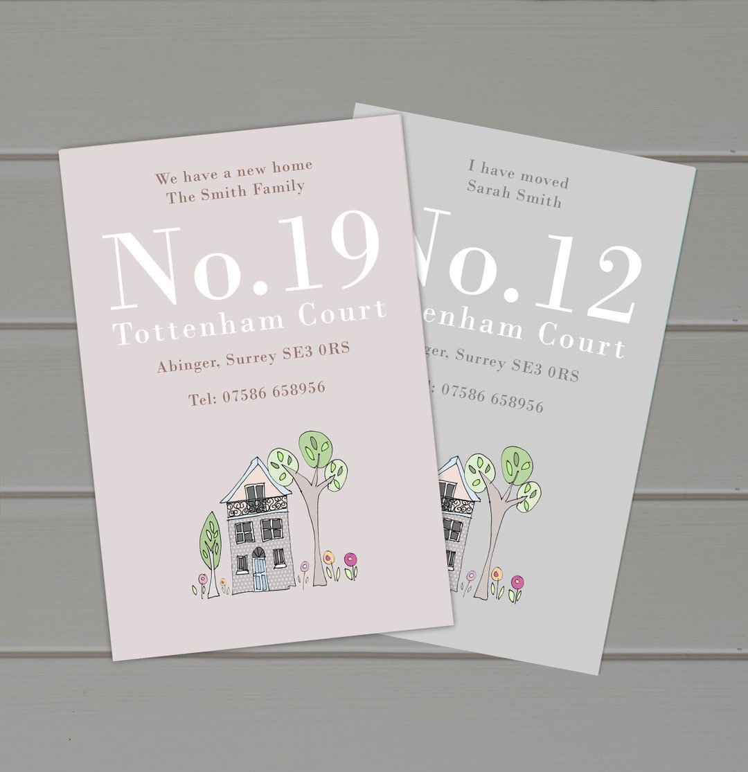 Personalised New Address Cards, Moving Home, Change of Address Cards ...