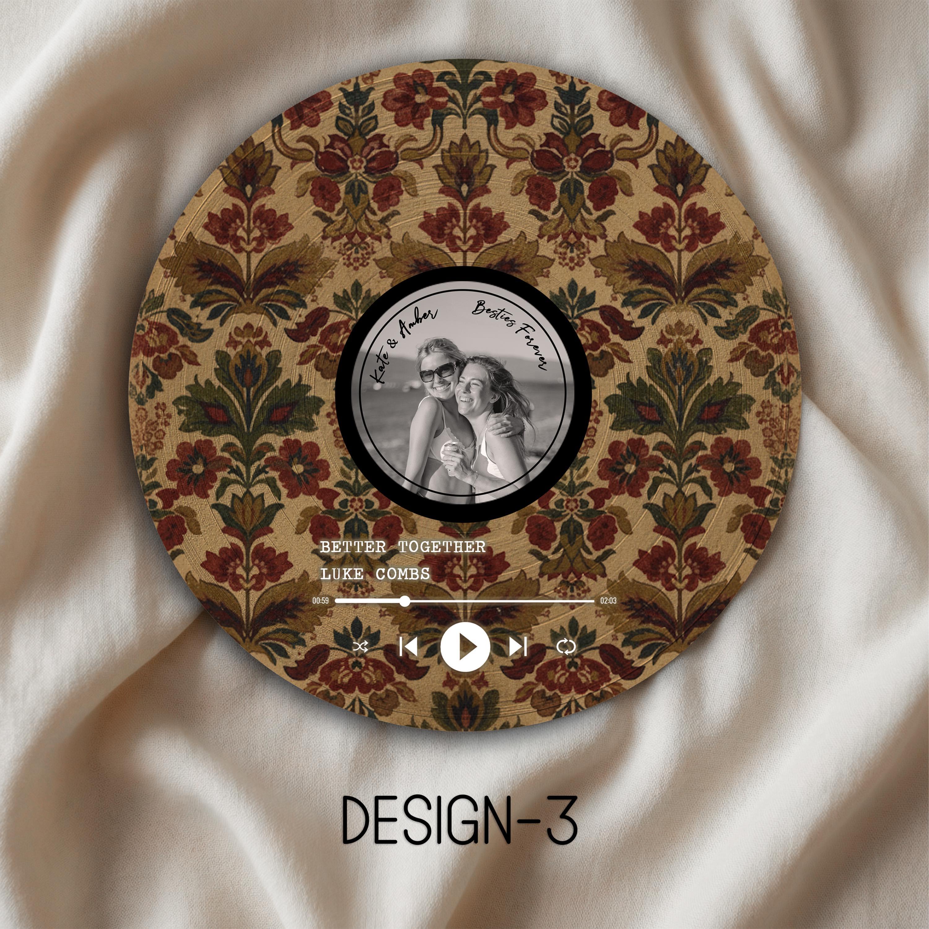 Custom Couple Song Plaque, Personalized Photo Music Album Cover, Anniversary Gift