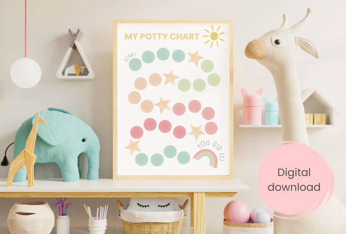 Printable Potty Chart, Rainbow Potty Chart, Rainbow Potty Training ...