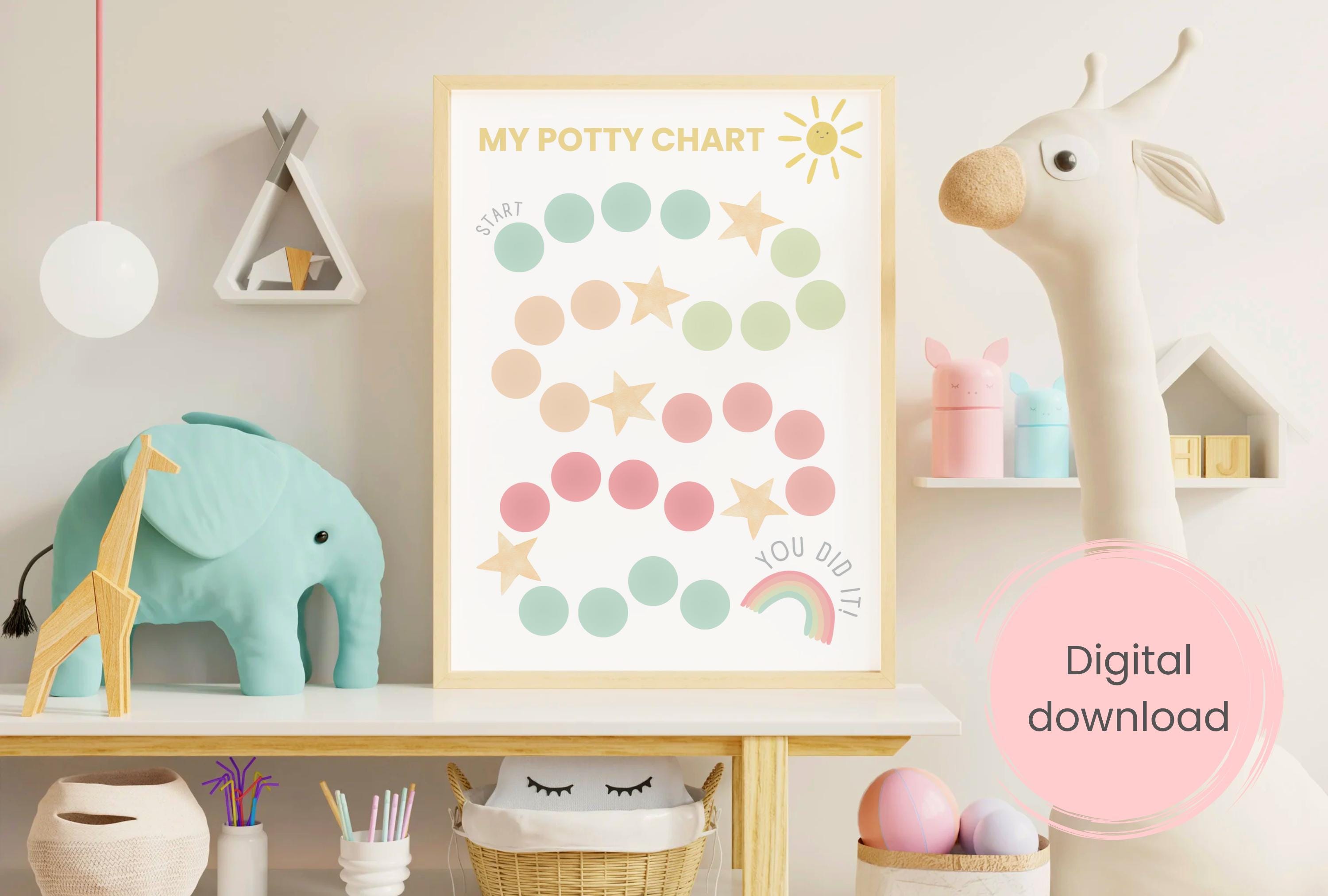 Printable Potty Chart, Rainbow Potty Chart, Rainbow Potty Training ...