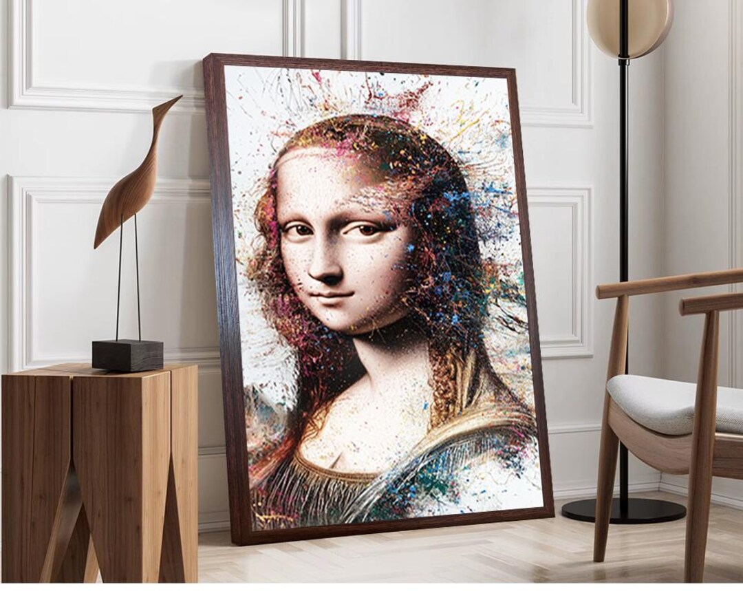 Colorful Mona Lisa Canvas Print, Abstract Graffiti Art, Modern Classic ...