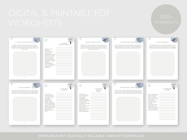 Ultimate CBT Worksheets Mega Bundle for Therapist, Psychologist or ...