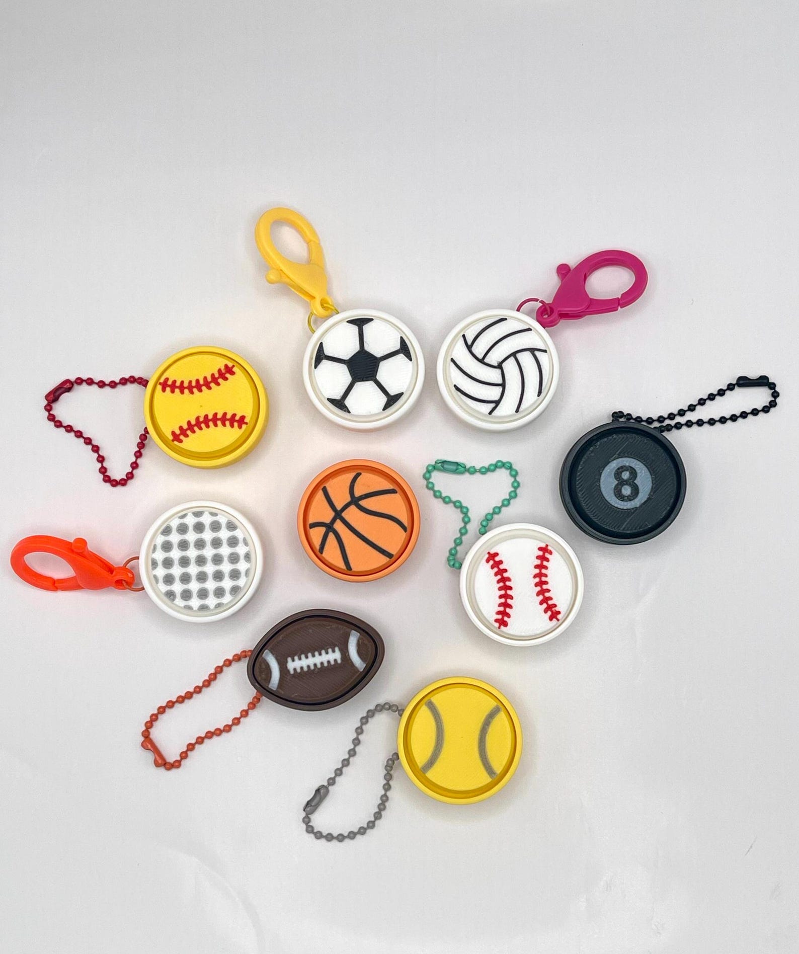 Sports Fidget Clicker Keychain ~ Stress Relief ~ Desk Toy ~ Team Gifts ...